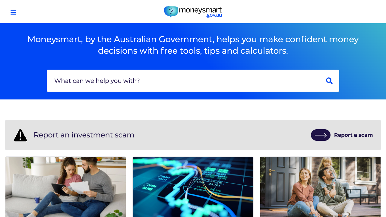 Scrape moneysmart.gov.au | Bytewells